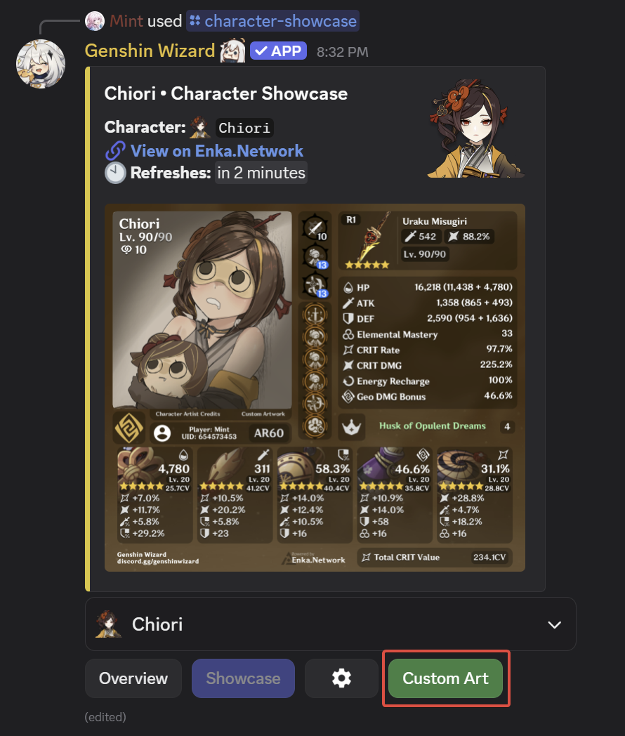 Character Showcase | Genshin Wizard