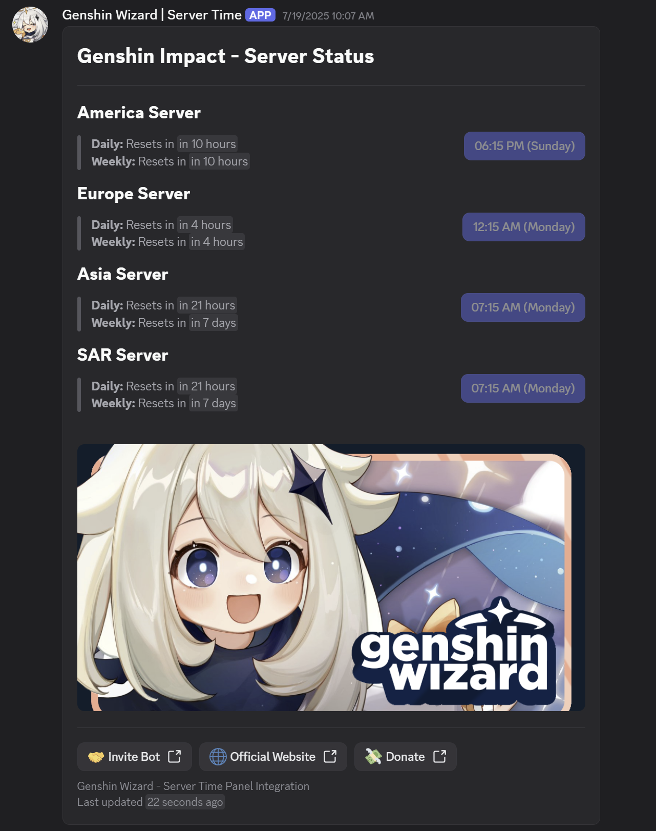 Server Panel | Genshin Wizard